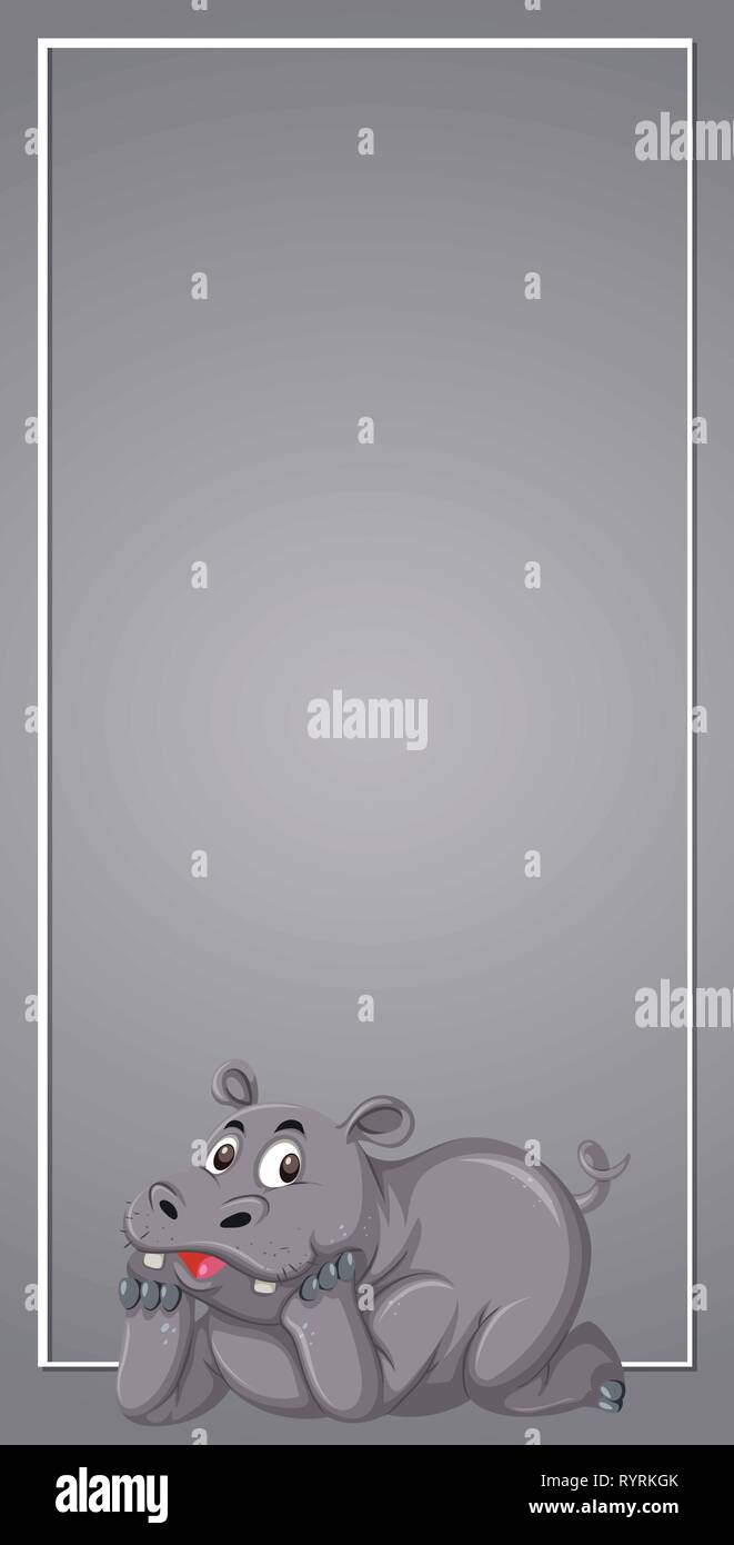 A hippopotamus frame template illustration Stock Vector Image & Art - Alamy