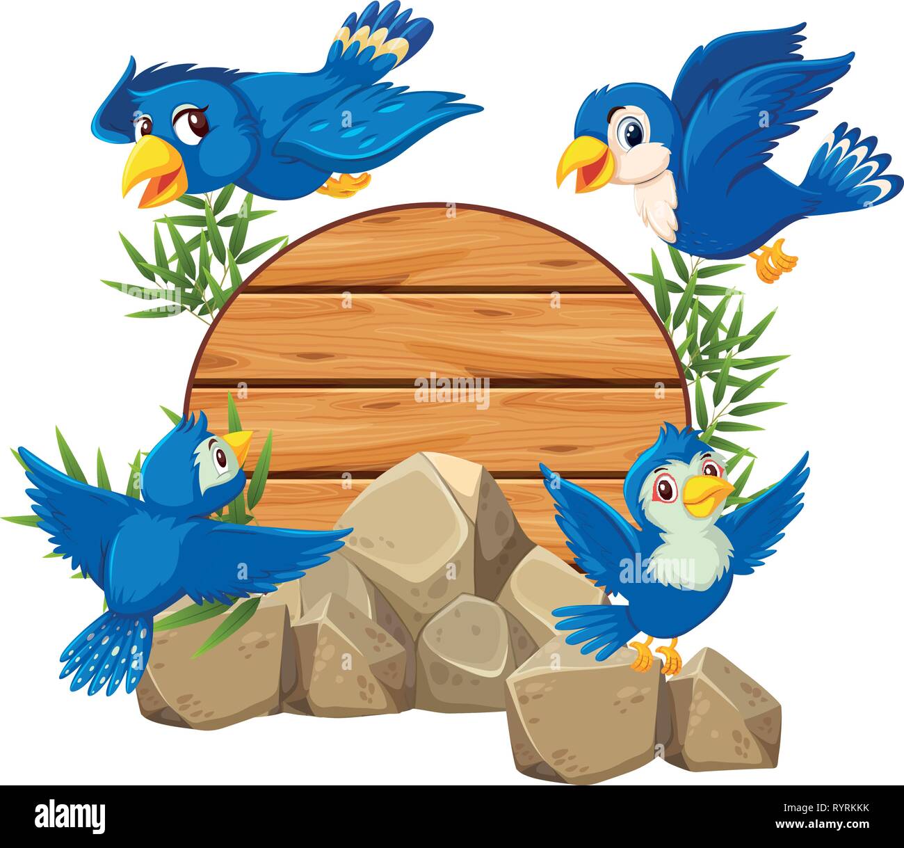 Wooden bamboo sign board Stock Vector Images - Alamy