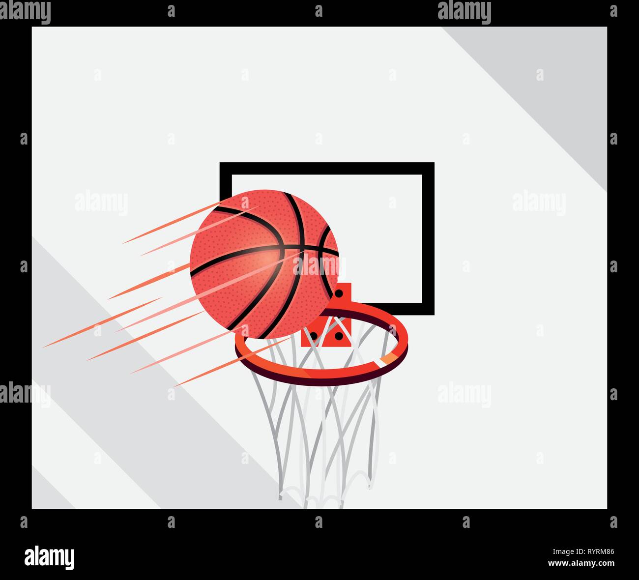 basketball sport ball hoop white background vector illustration Stock ...