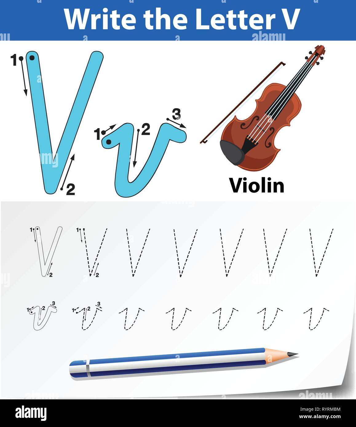 Tracing letter v hi-res stock photography and images - Alamy