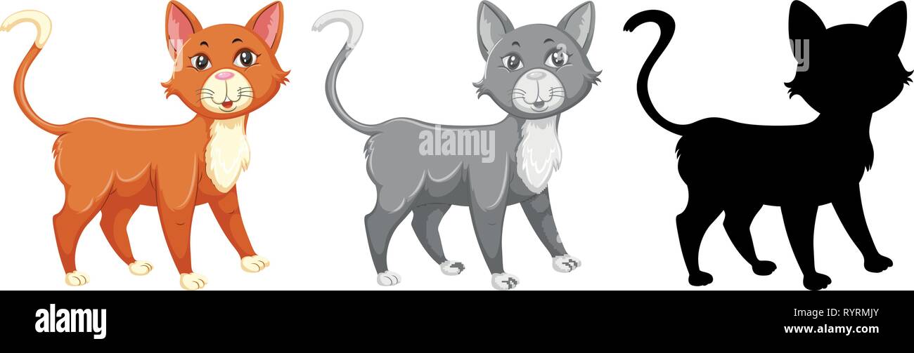 Set of cat character illustration Stock Vector Image & Art - Alamy
