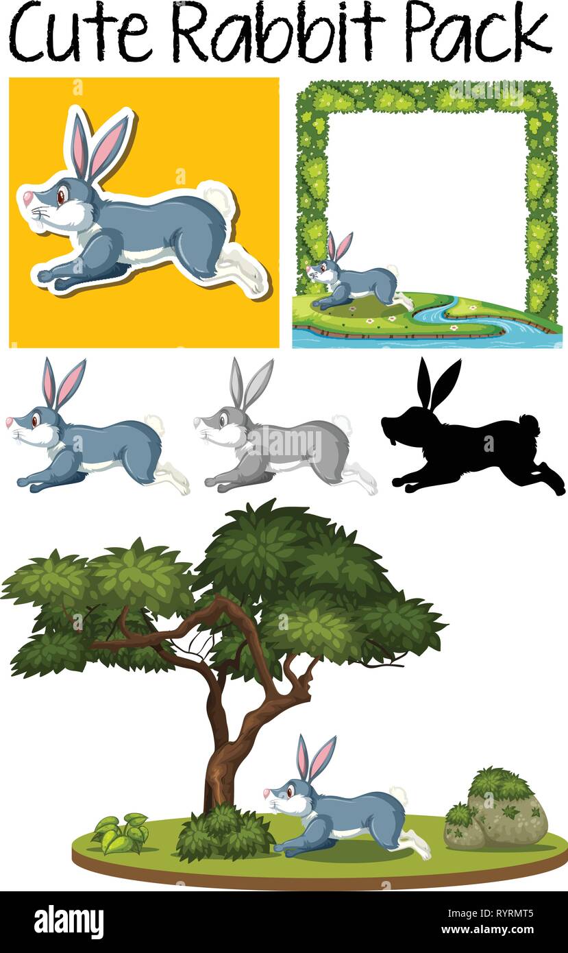 A pack of rabbit illustration Stock Vector Image & Art - Alamy