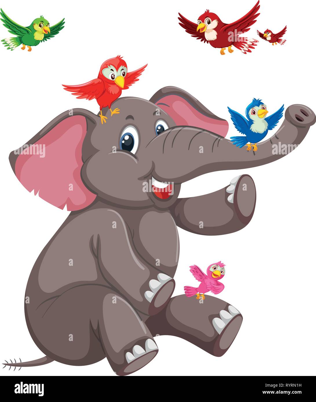 Happy Elephant Clip Art
