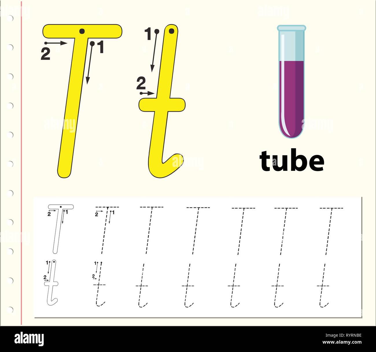 Tracing letter t Stock Vector Images - Alamy