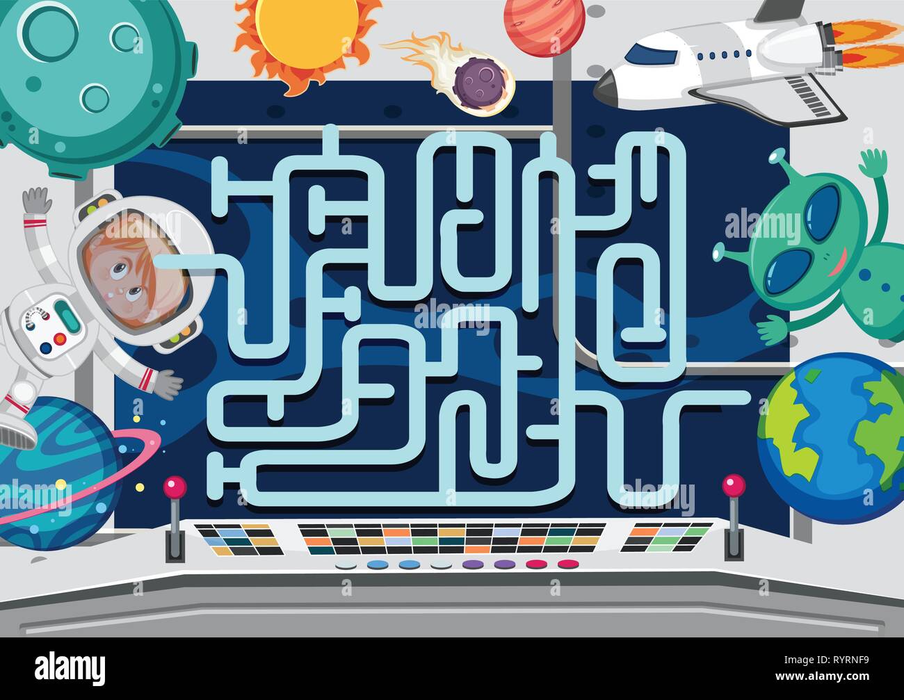 A space maze game template illustration Stock Vector Image & Art - Alamy