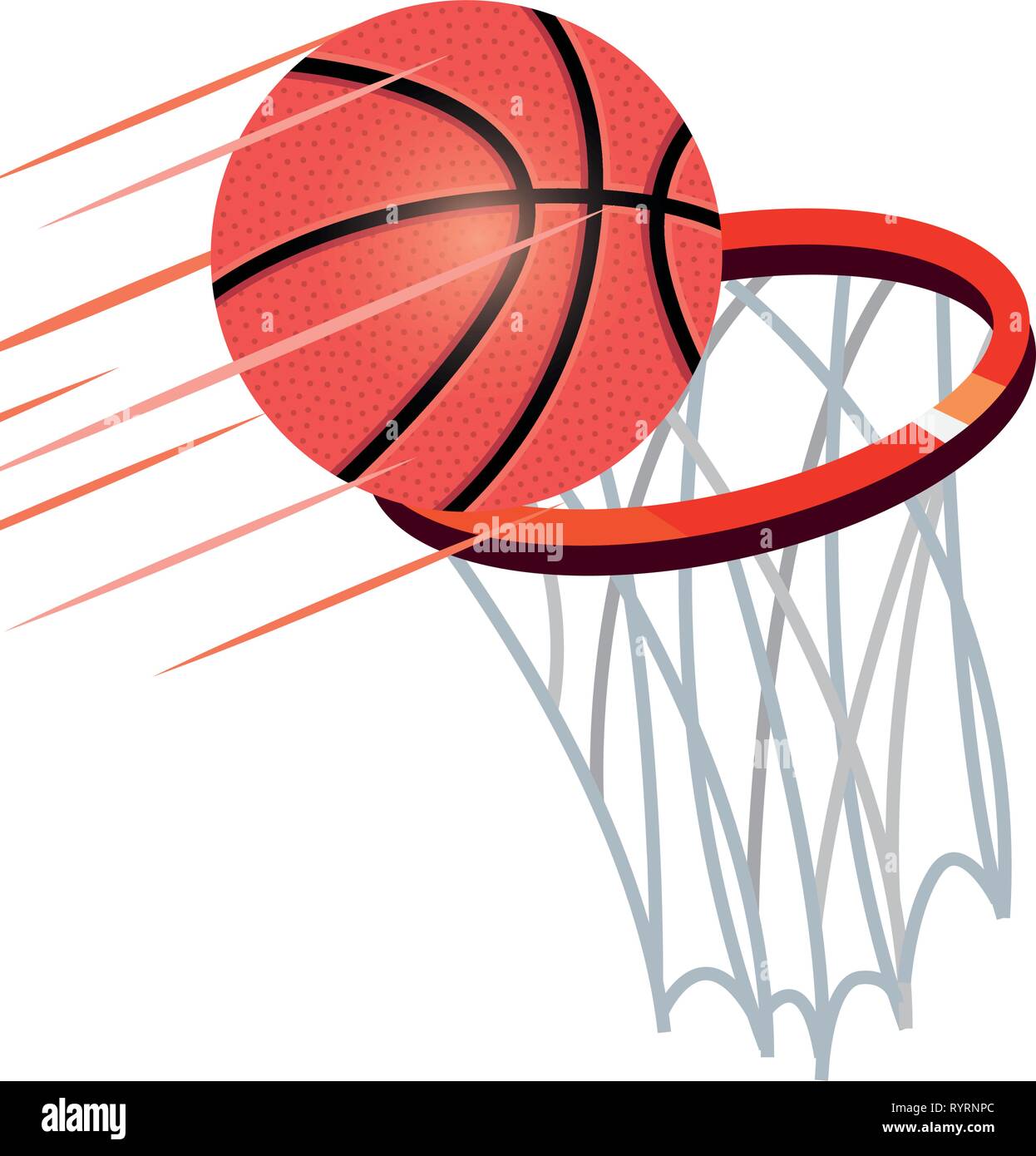 basketball sport ball basket white background vector illustration Stock ...