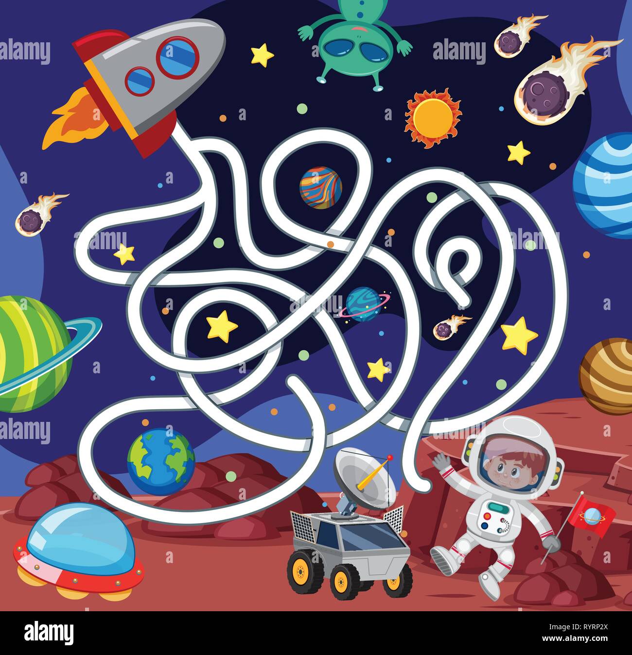 A space game template illustration Stock Vector Image & Art - Alamy