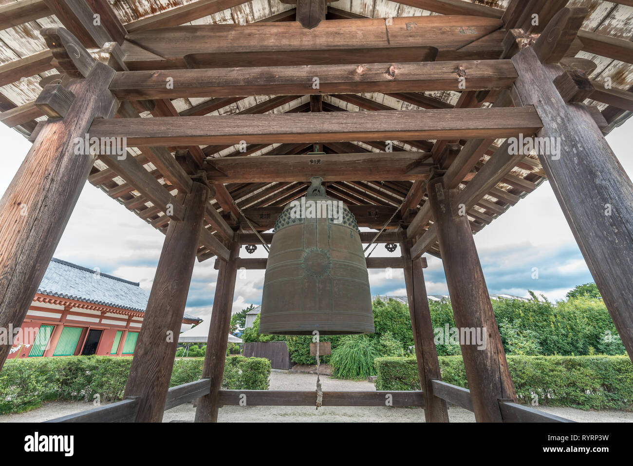 Nara - August 25, 2017 : Kane (Big Bell) at Belfry Shoro of Yakushi-Ji ...
