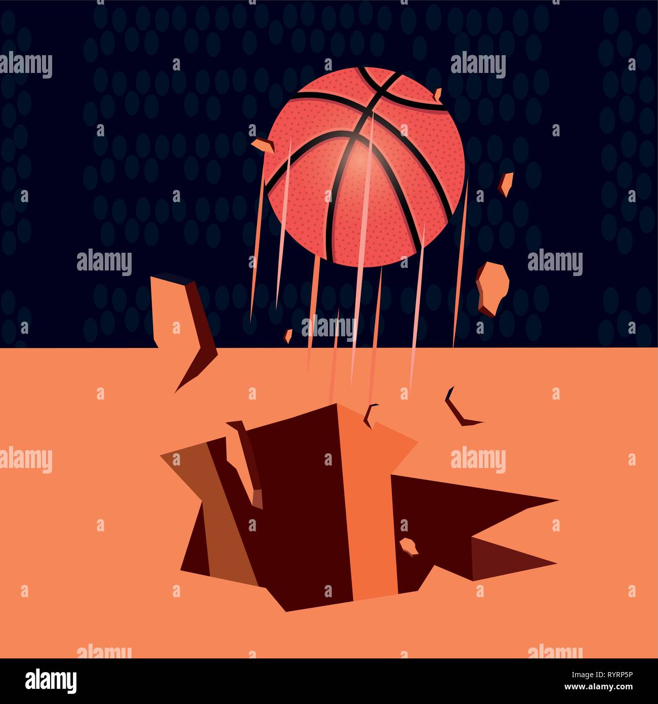 basketball sport ball breaking championship vector illustration Stock ...