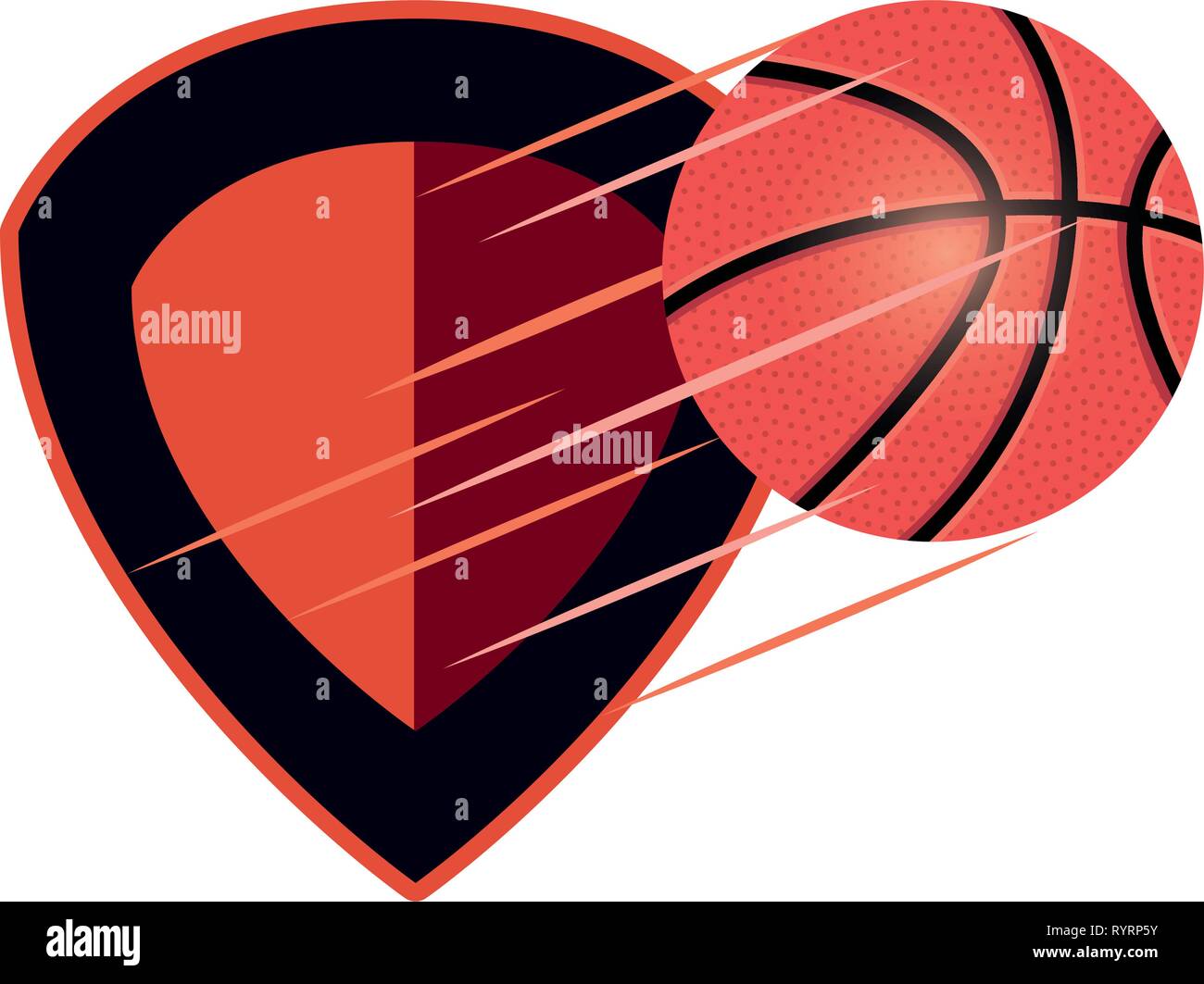 flying basketball sport ball vector illustration design Stock Vector ...