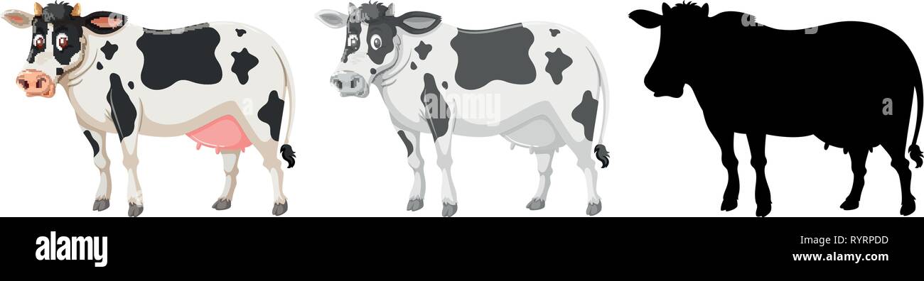 Set of cow character illustration Stock Vector Image & Art - Alamy