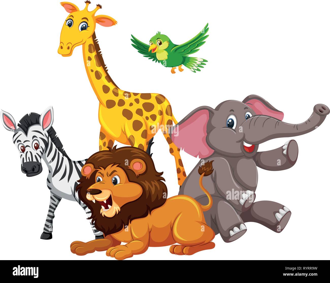 Group of wild animals illustration Stock Vector Image & Art - Alamy