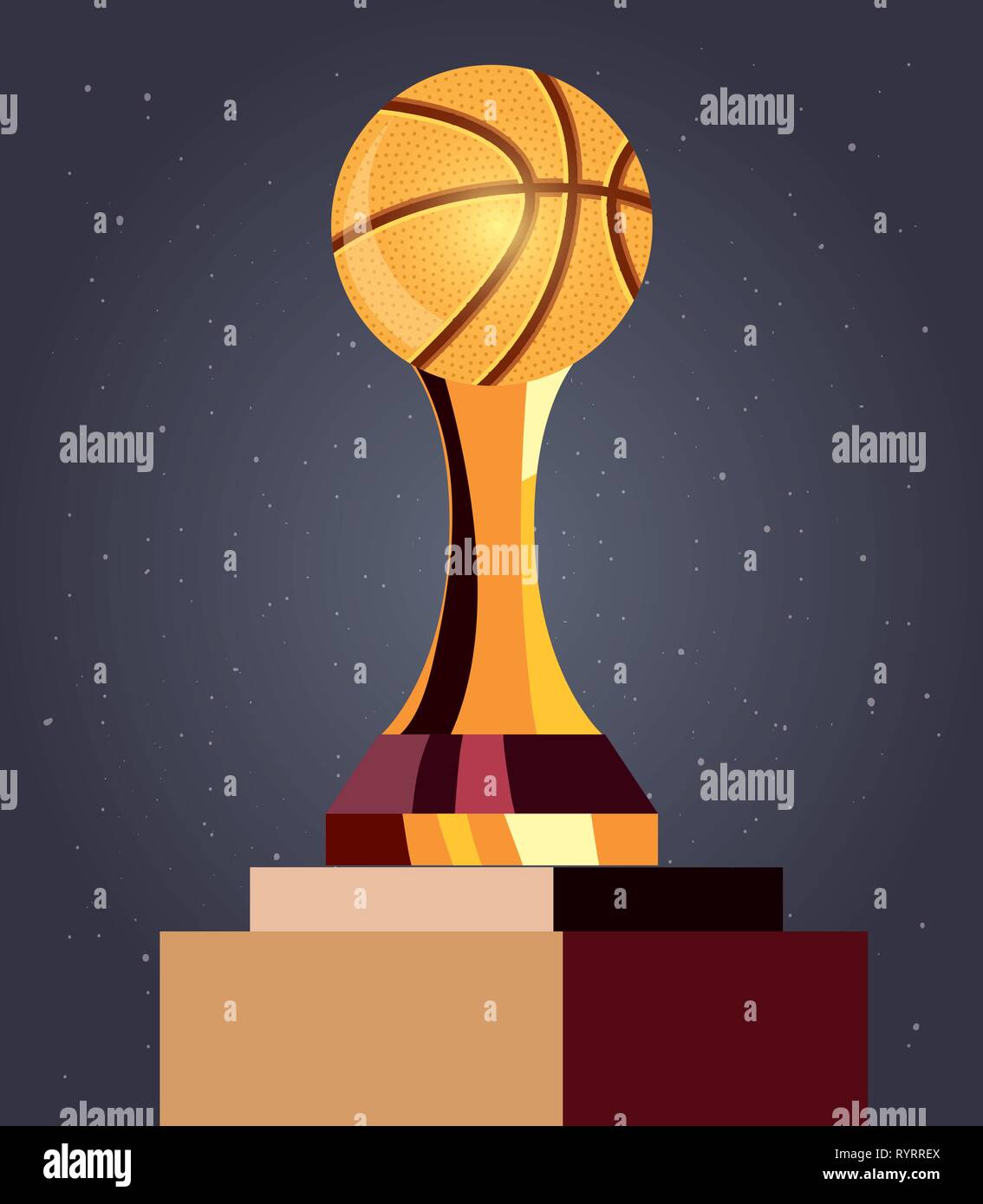 trophy ball basketball sport award vector illustration Stock Vector ...