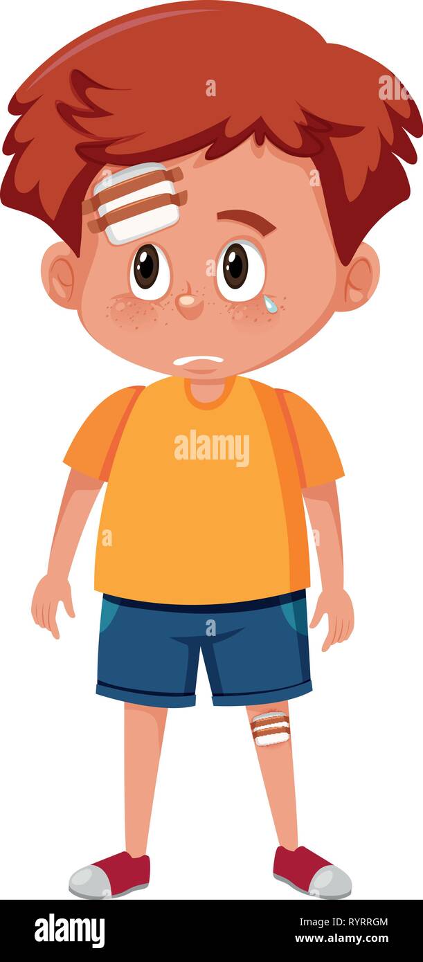A boy injured character illustration Stock Vector Image & Art - Alamy