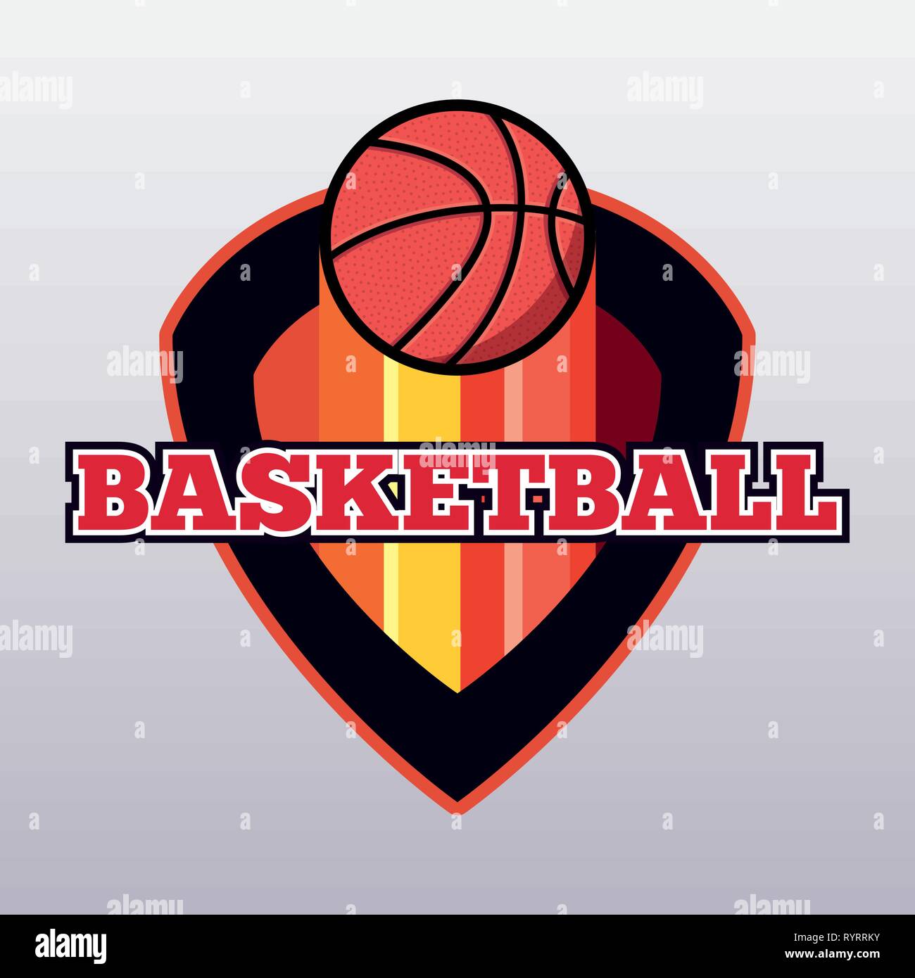 flying basketball ball sport stamp vector illustration Stock Vector ...
