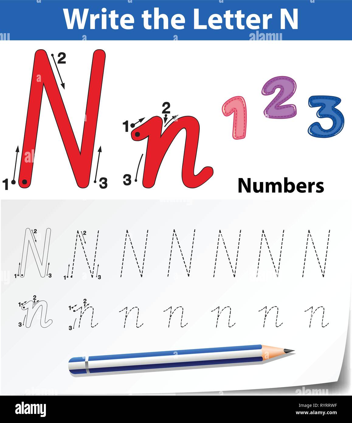 Tracing letter n hi-res stock photography and images - Alamy