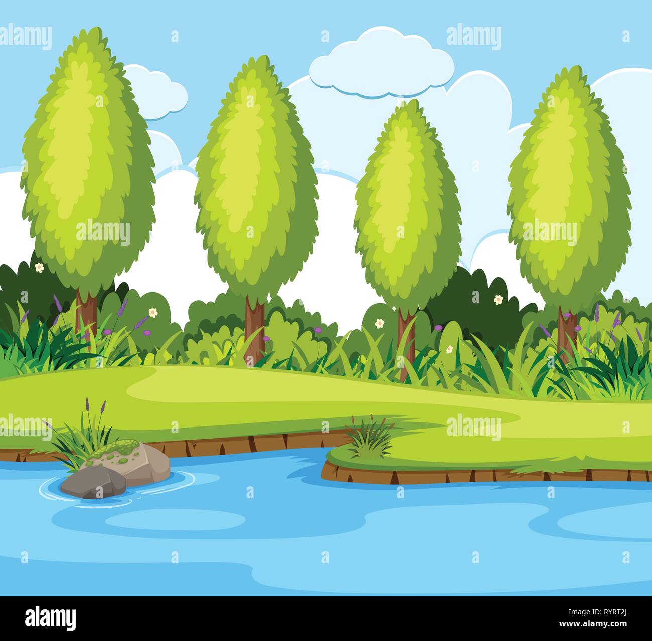A beautiful nature background illustration Stock Vector Image & Art - Alamy
