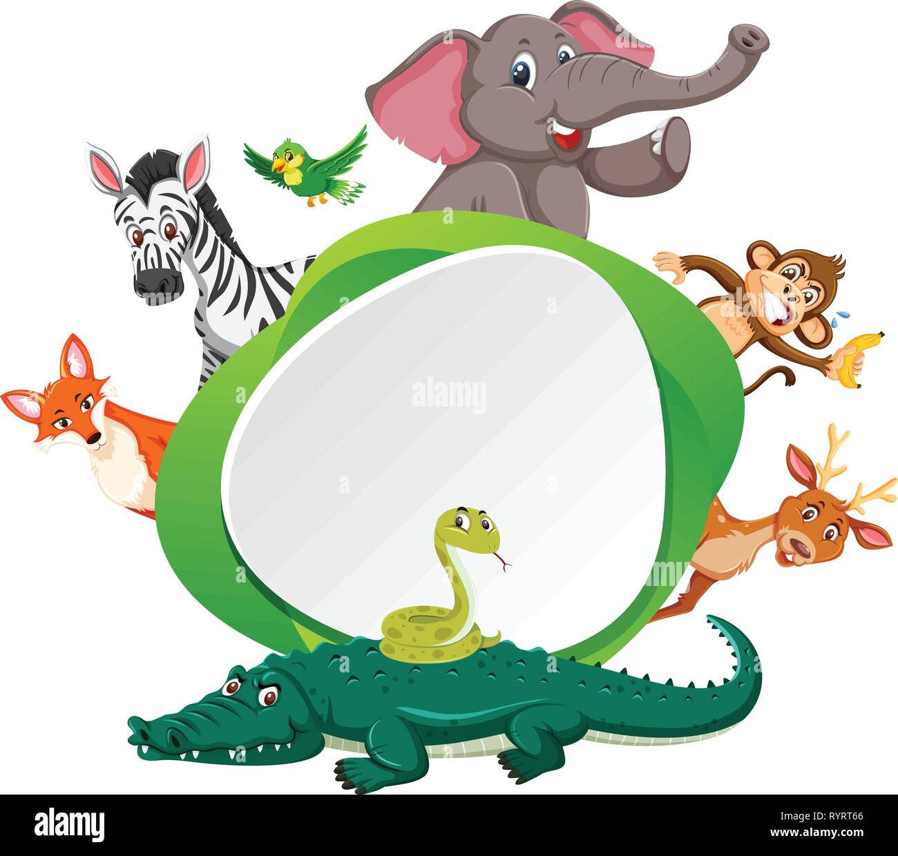 Illustration snake on bird Stock Vector Images - Alamy