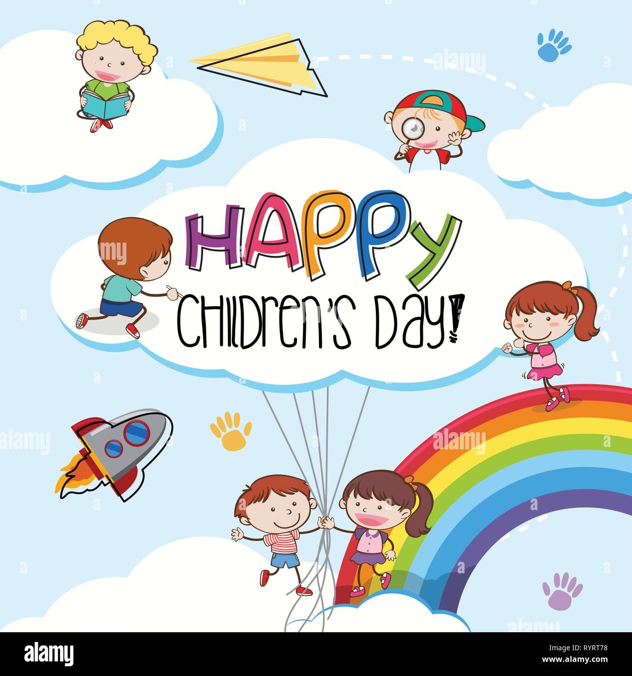 Happy children day template illustration Stock Vector Image & Art - Alamy