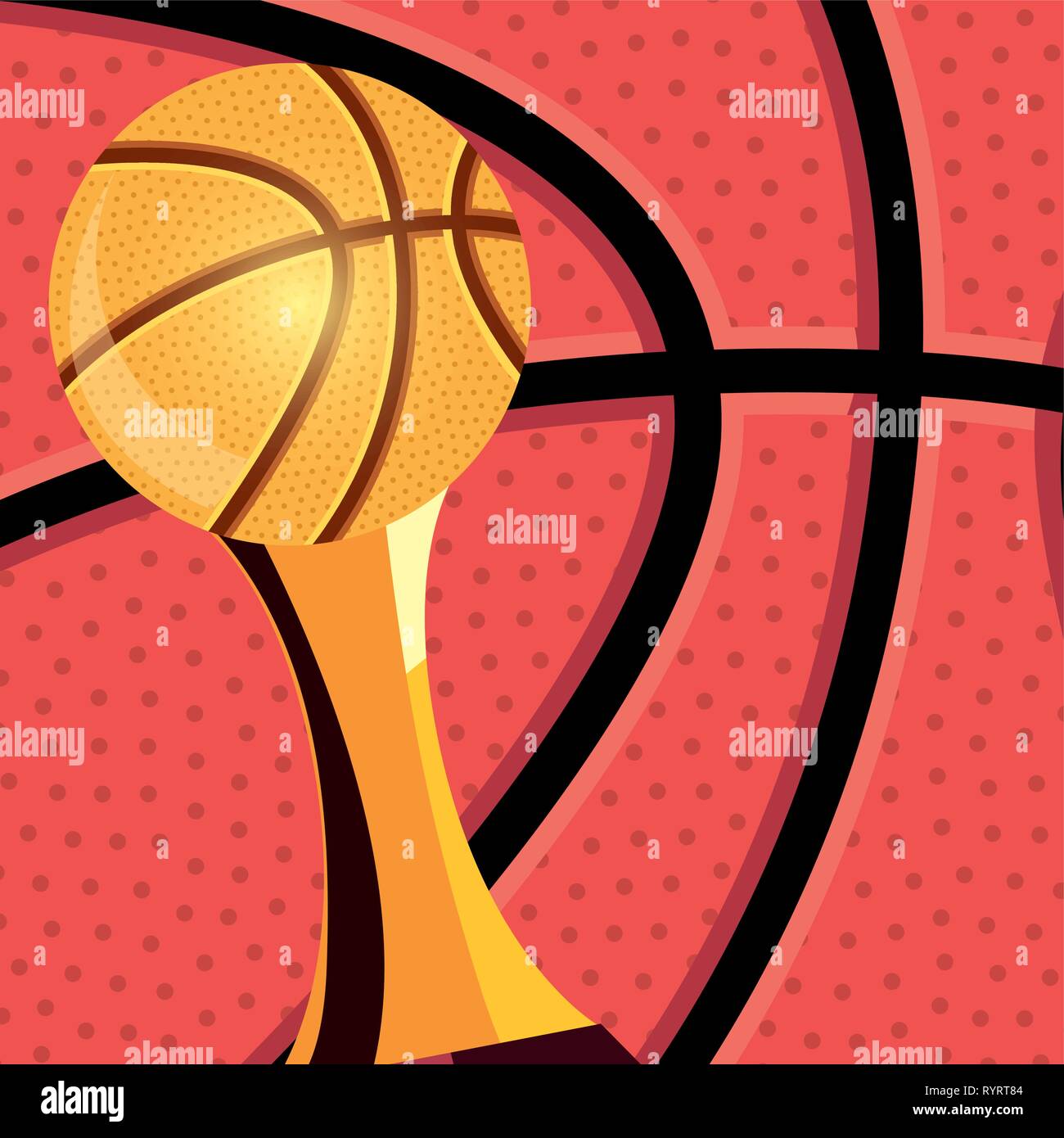 trophy ball basketball sport background vector illustration Stock ...