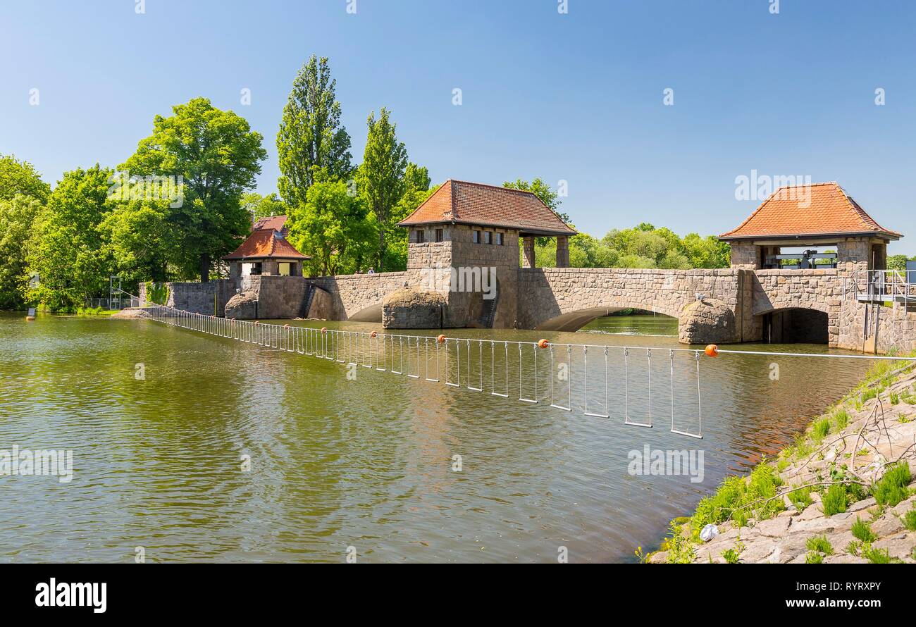 Palm Garden Weir and Elster Floodbed, Leipzig, Saxony, Germany Stock ...