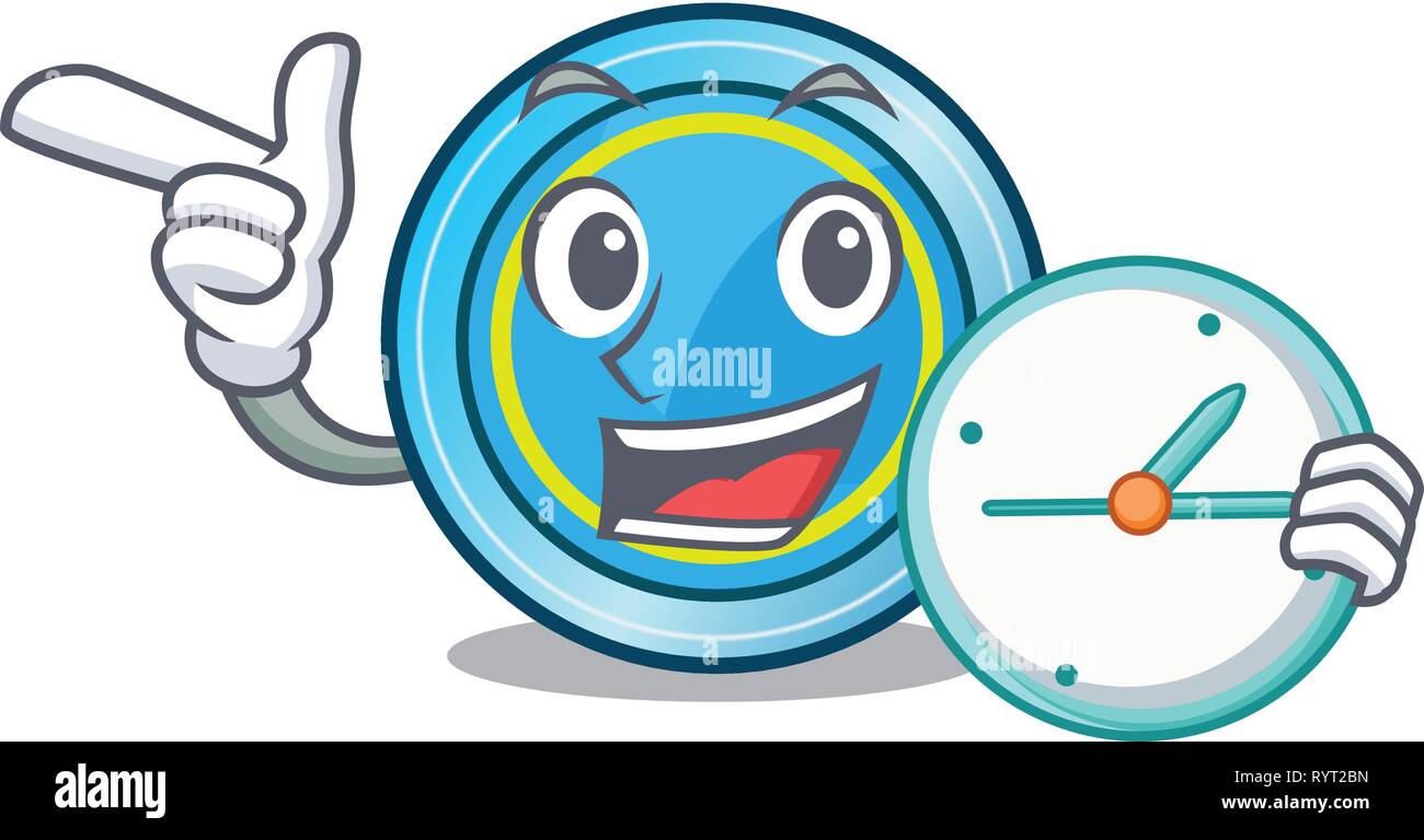 With clock frisbee isolated with in the cartoon Stock Vector Image ...