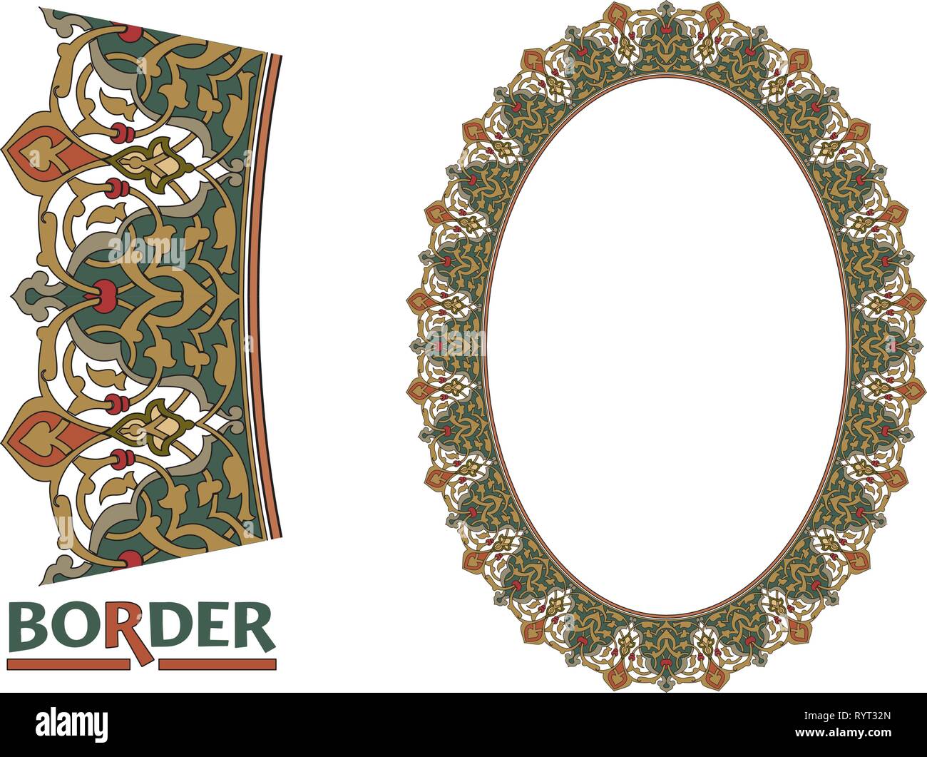 arabesque Borders - Tiled frame in plant leaves and flowers Framework ...