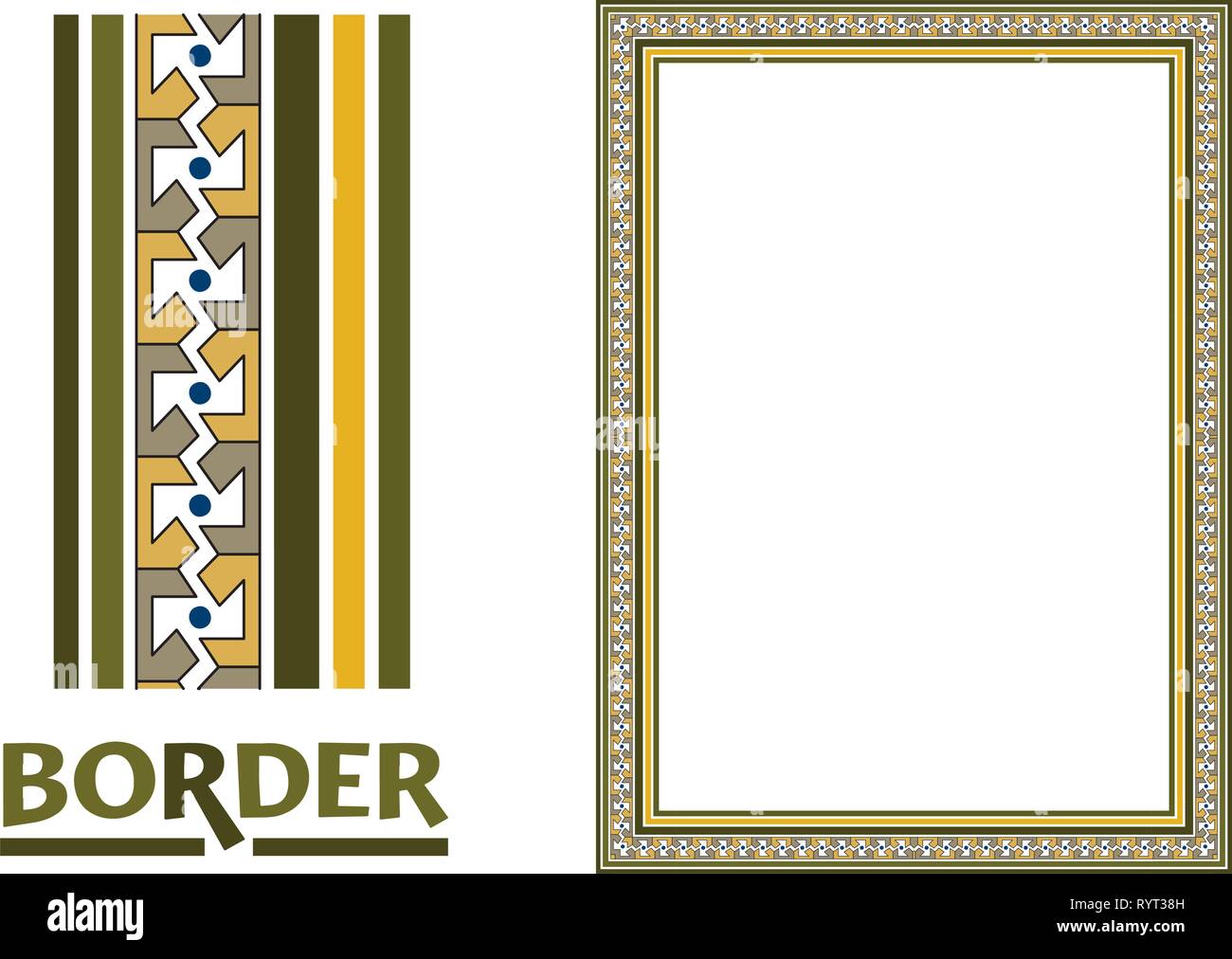 arabesque Borders - Tiled frame in plant leaves and flowers Framework ...