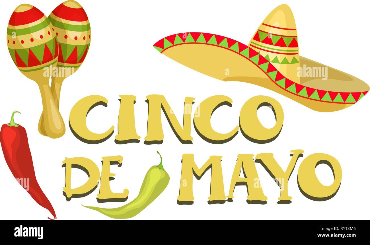 Cinco de Mayo - May 5, federal holiday in Mexico. Poster of Mexican ...