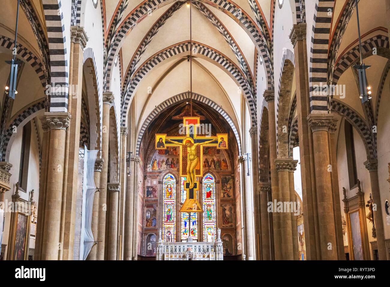 Ceiling vault with crucifix, Santa Maria Novella church, Florence ...