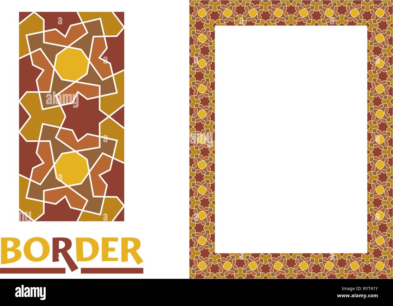 arabesque Borders - Tiled frame in plant leaves and flowers Framework ...