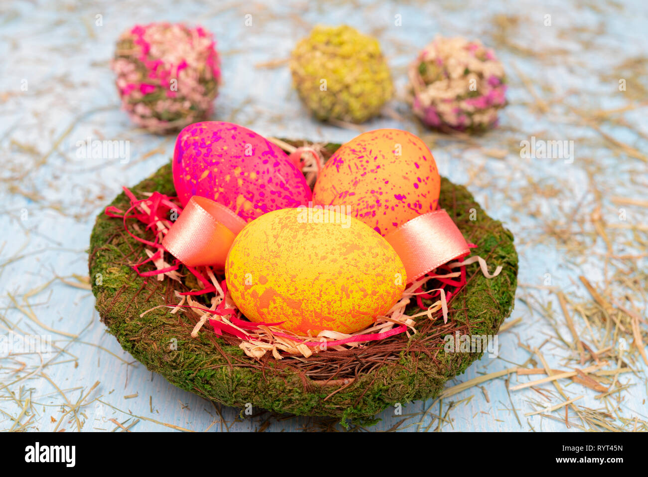 Painted eggs are a symbol of the traditional Christian holiday of ...