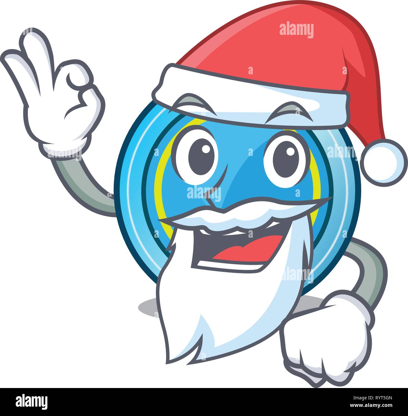 Santa frisbee next a wooden cartoon table Stock Vector Image & Art - Alamy