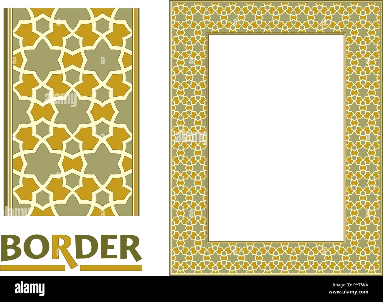 arabesque Borders - Tiled frame in plant leaves and flowers Framework ...