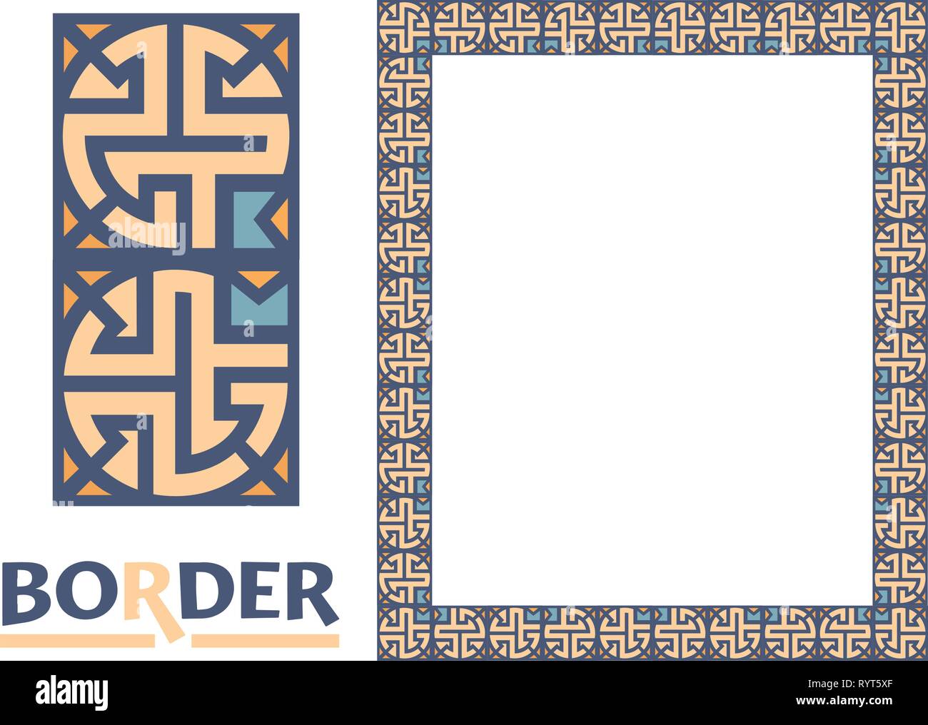 arabesque Borders - Tiled frame in plant leaves and flowers Framework ...