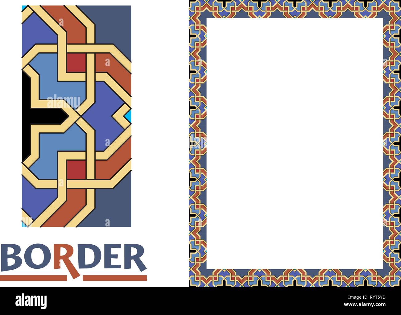 arabesque Borders - Tiled frame in plant leaves and flowers Framework ...