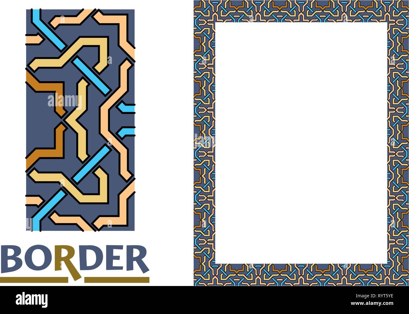 arabesque Borders - Tiled frame in plant leaves and flowers Framework ...
