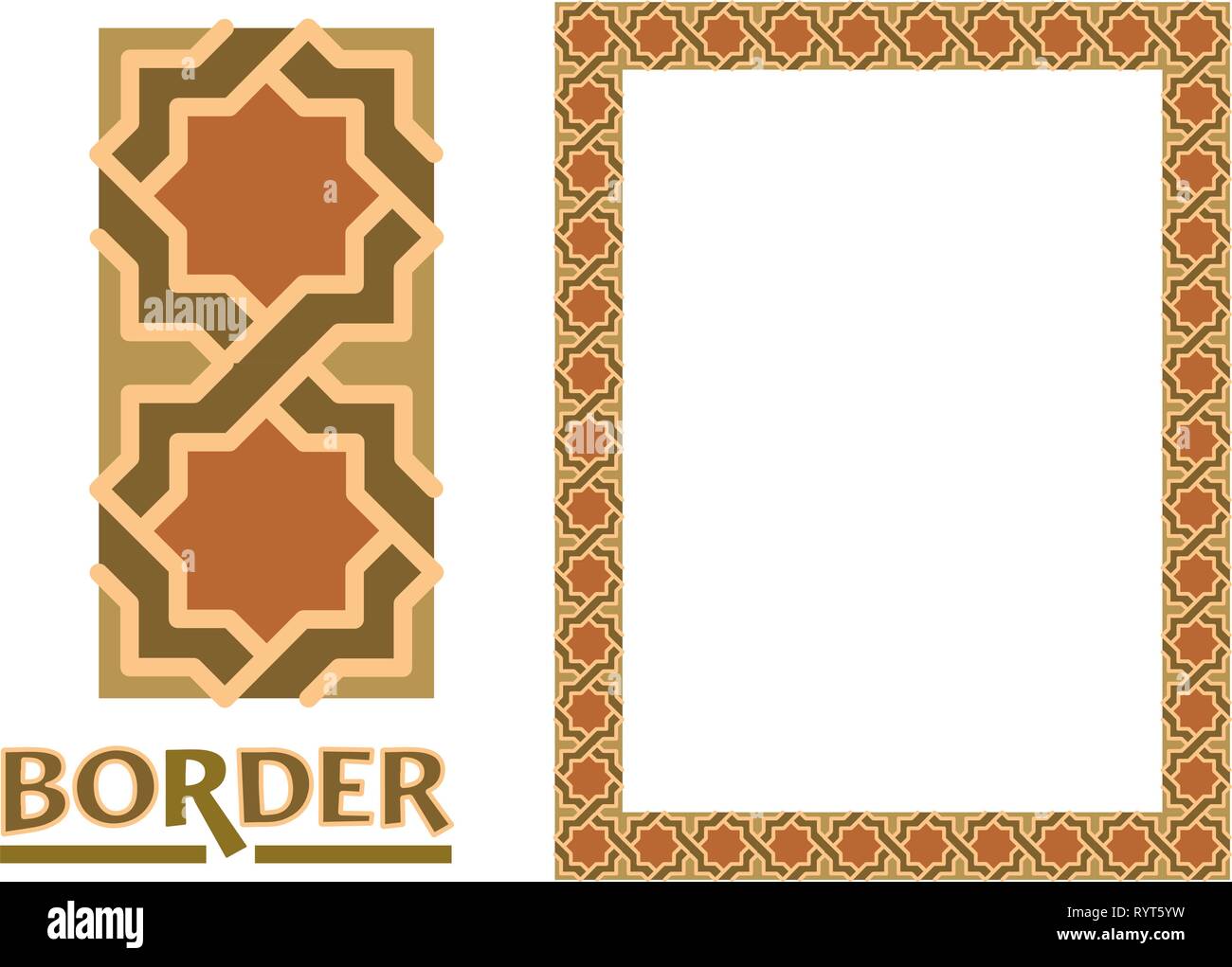 arabesque Borders - Tiled frame in plant leaves and flowers Framework ...