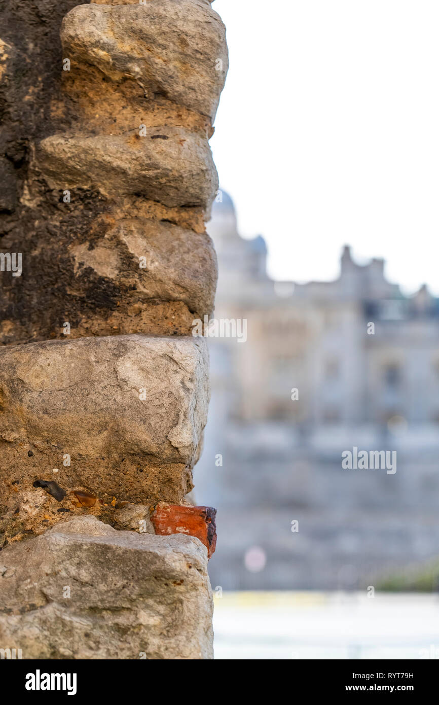 The remains and courses of London's original Roman wall at Tower Hill ...
