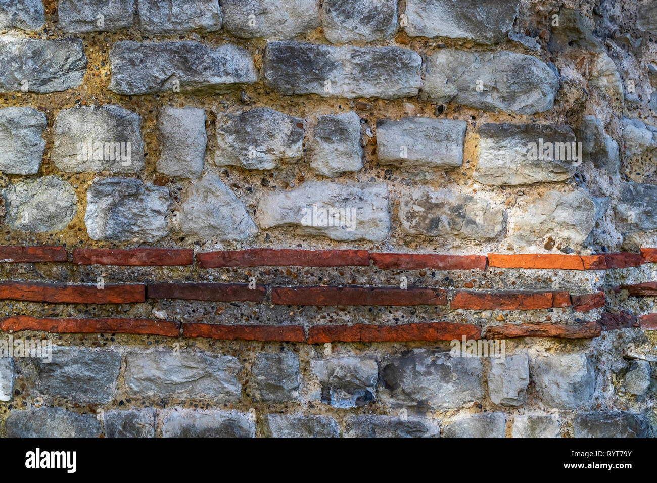 The remains and courses of London's original Roman wall at Tower Hill ...