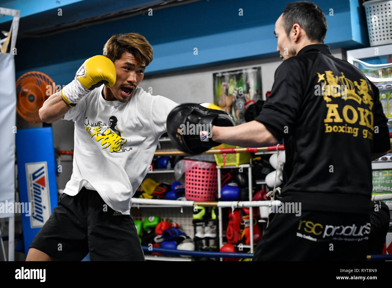 Tokyo, Japan. 14th Mar, 2019. (L-R) Sho Kimura, Masayuki Ariyoshi ...