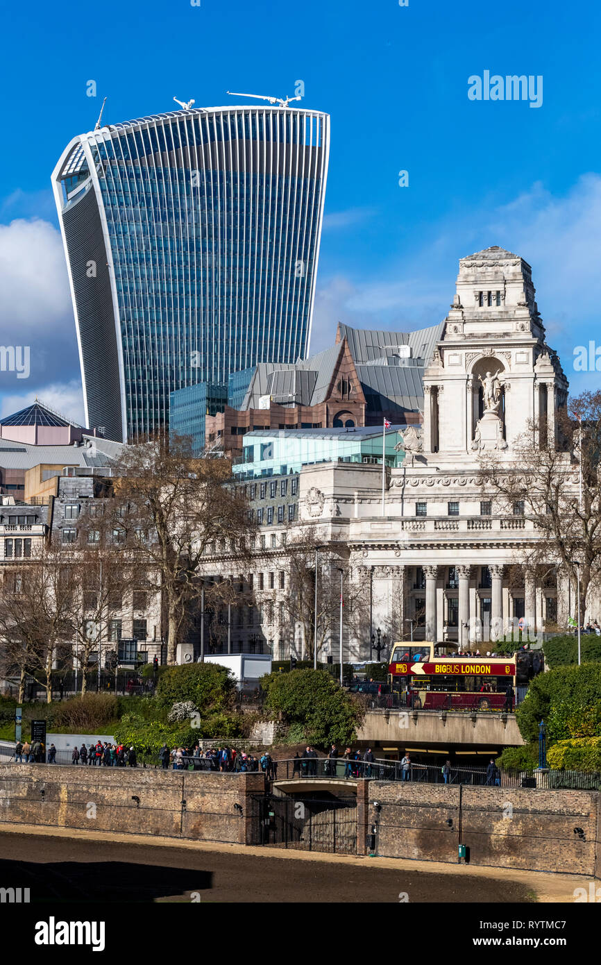 20 Fenchurch Street building known as the walkie talkie seen from Tower ...