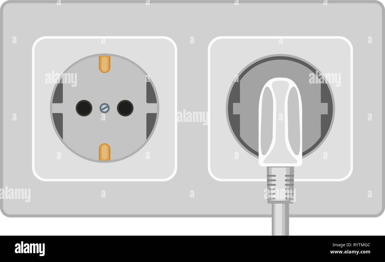 Cartoon gray electric socket Stock Vector Image & Art - Alamy