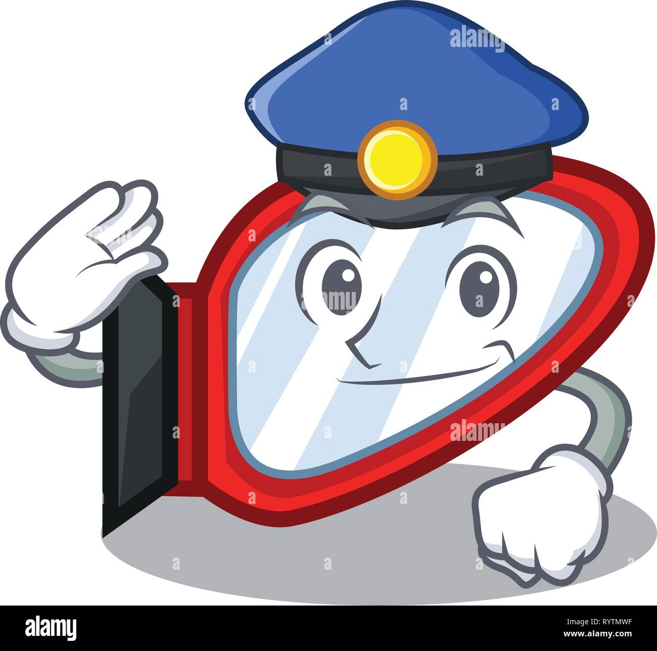Police side mirror isolated with the character Stock Vector Image & Art ...