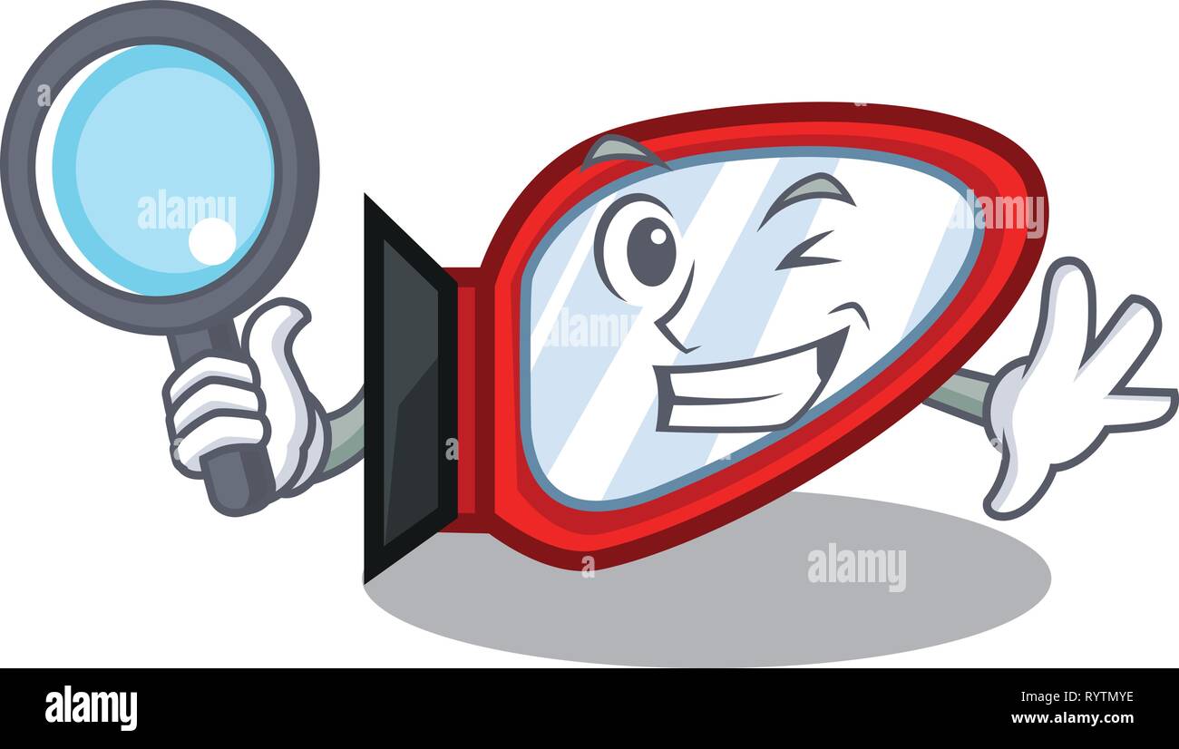 Detective side mirror in the cartoon shape Stock Vector Image & Art - Alamy