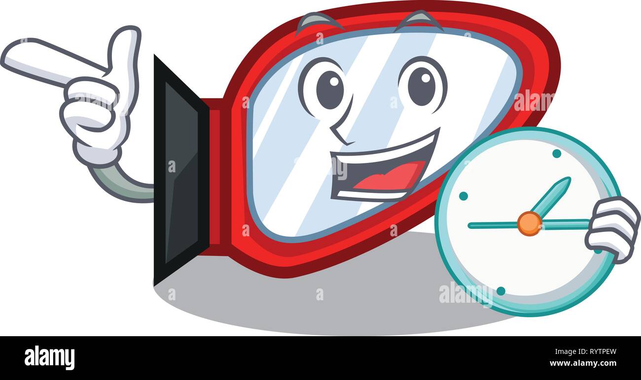 Clock on mirror reflection Stock Vector Images - Alamy