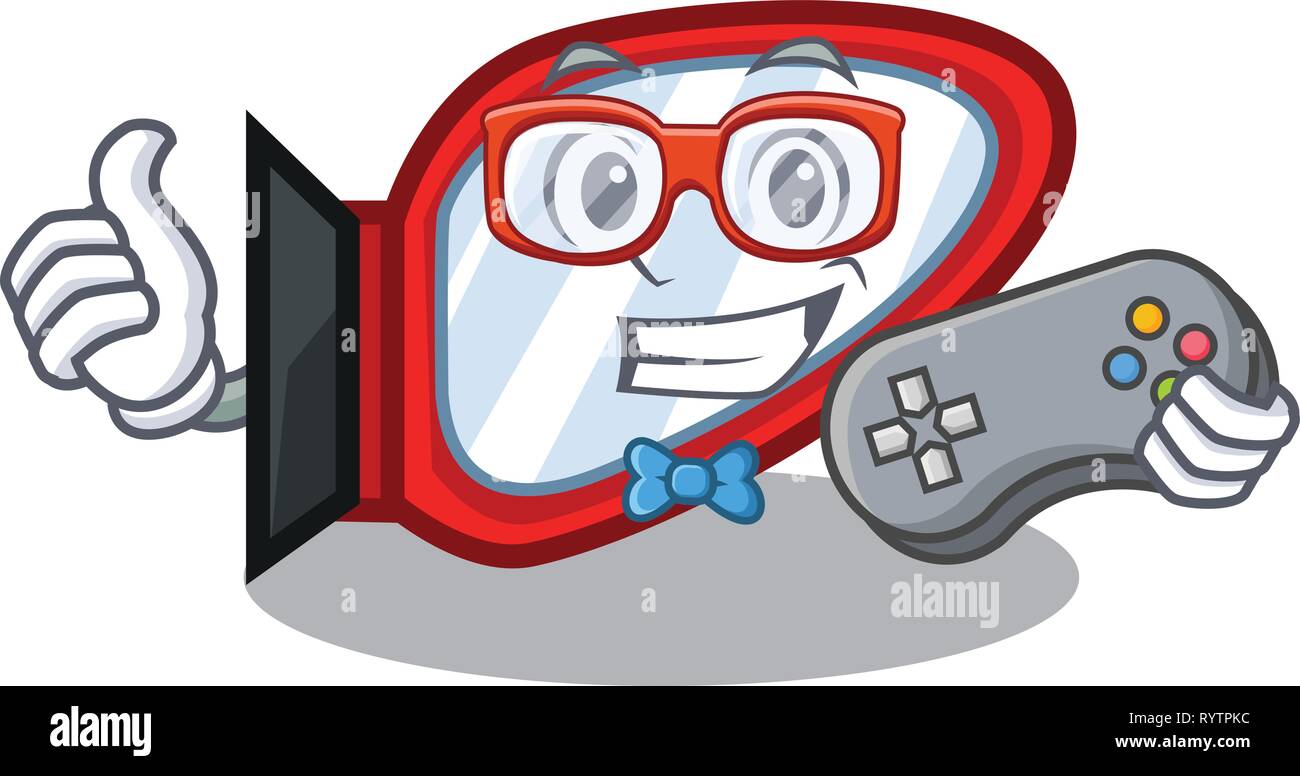 Gamer side mirror in a cartoon box Stock Vector Image & Art - Alamy