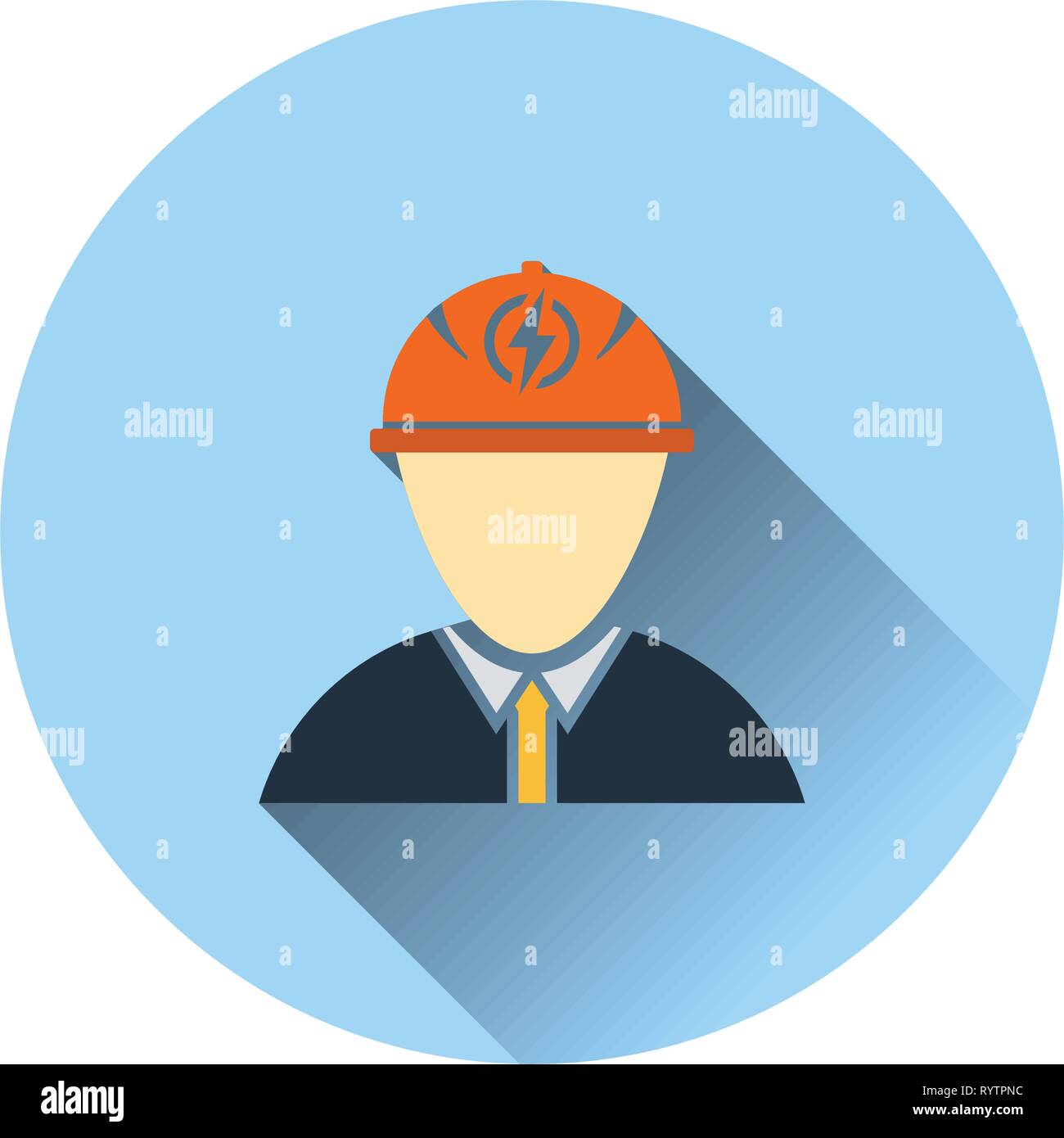 Electric engineer icon on gray background, round shadow. Vector ...