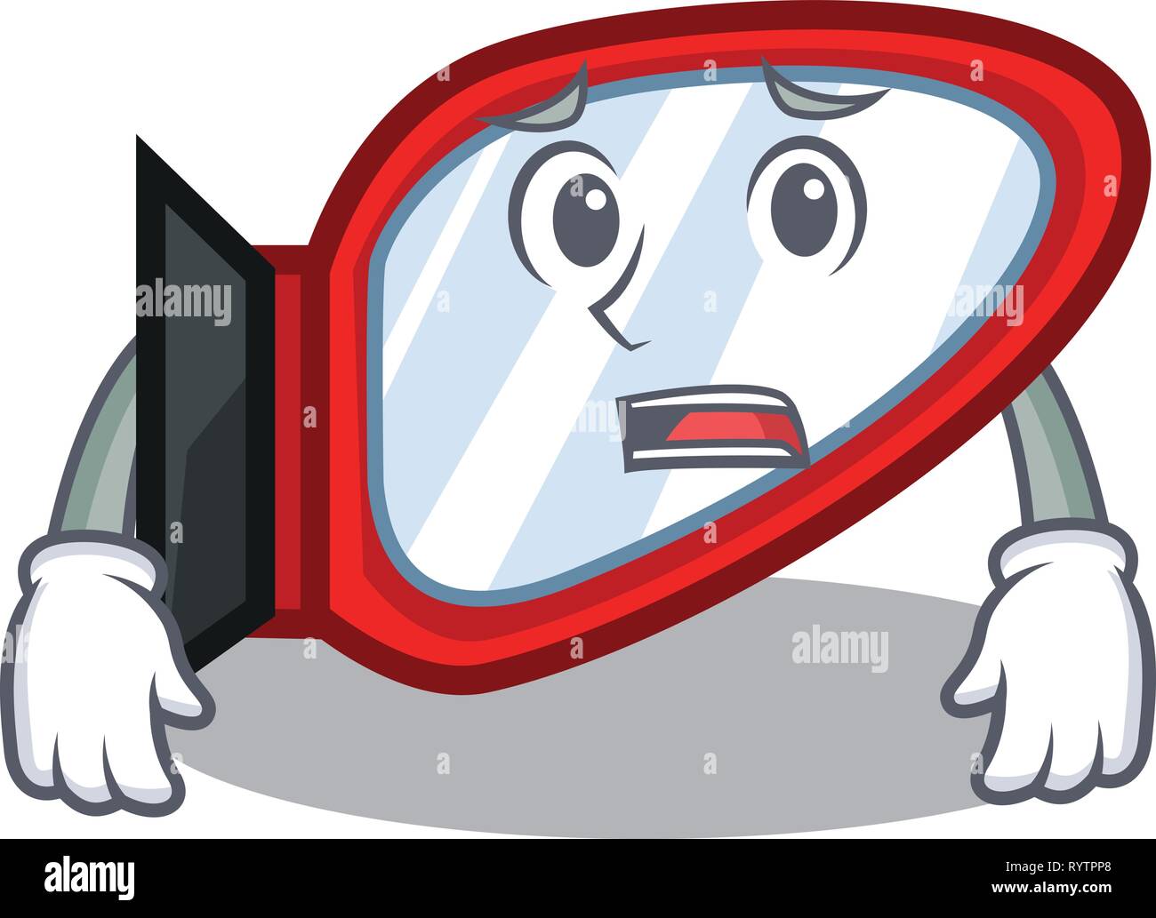 Afraid side mirror in a cartoon box Stock Vector Image & Art - Alamy