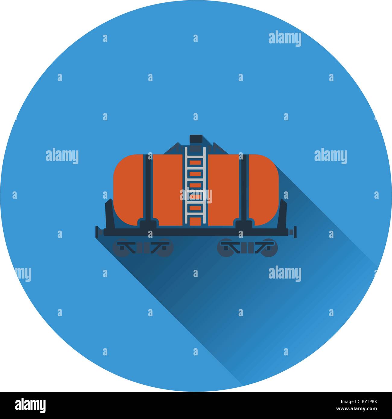 Oil railway tank icon on gray background, round shadow. Vector ...